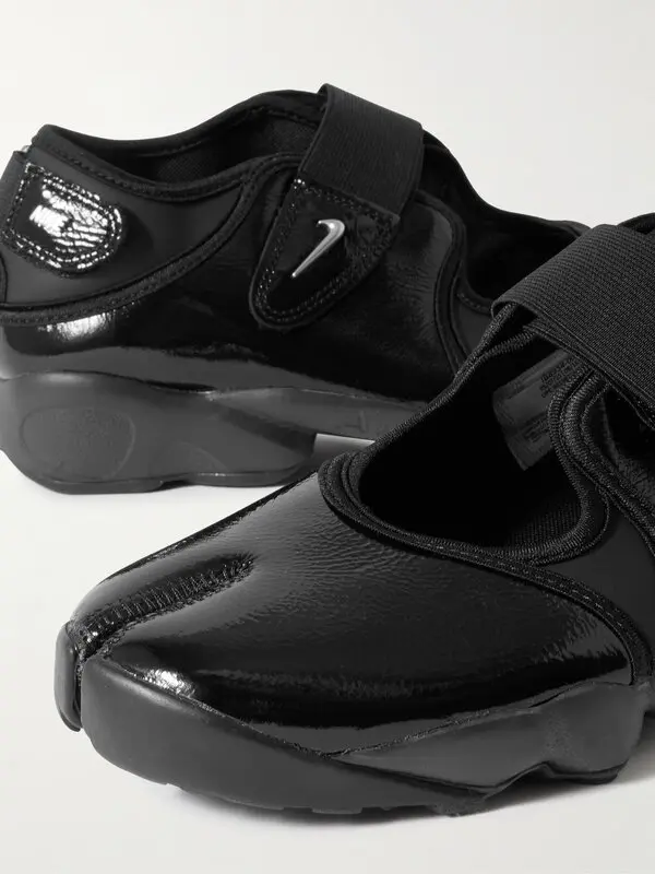 Nike Air Rift Paneled Leather Split-toe Sneakers - Black