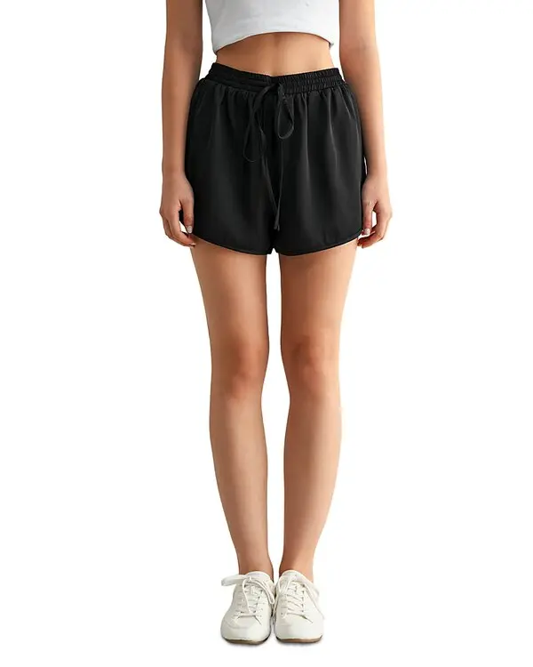 LUVEE Mable Satin Boxer Shorts - Black