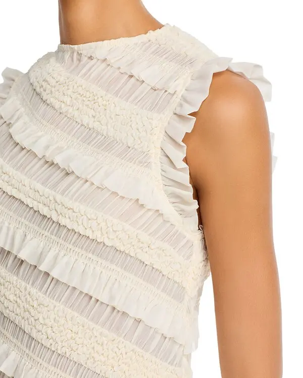 LUVEE Ruffled Asymmetrical Hemming Top