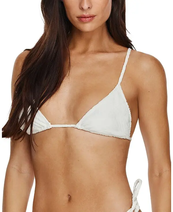 GOTTEX Mermaid Island Textured Triangle Bikini Top - Ivory