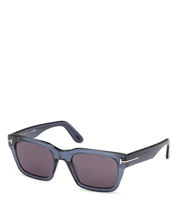 TOM FORD Square Frame Sunglasses 55mm - Shiny Blue/smoke