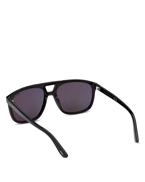 TOM FORD Navigator Sunglasses, 58mm - Shiny Black/smoke