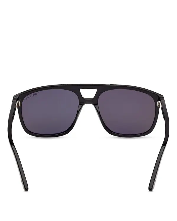 TOM FORD Navigator Sunglasses, 58mm - Shiny Black/smoke