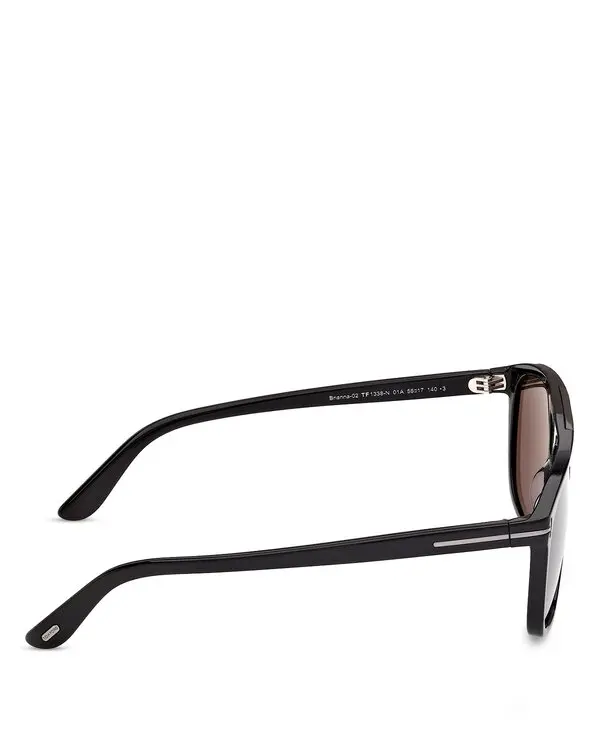 TOM FORD Navigator Sunglasses, 58mm - Shiny Black/smoke