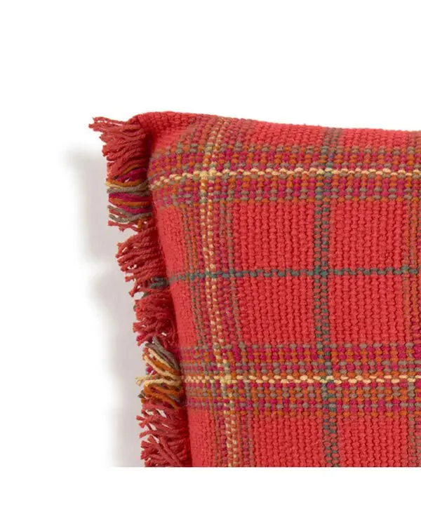 LORENA CANALS Tartan Cushion - Red