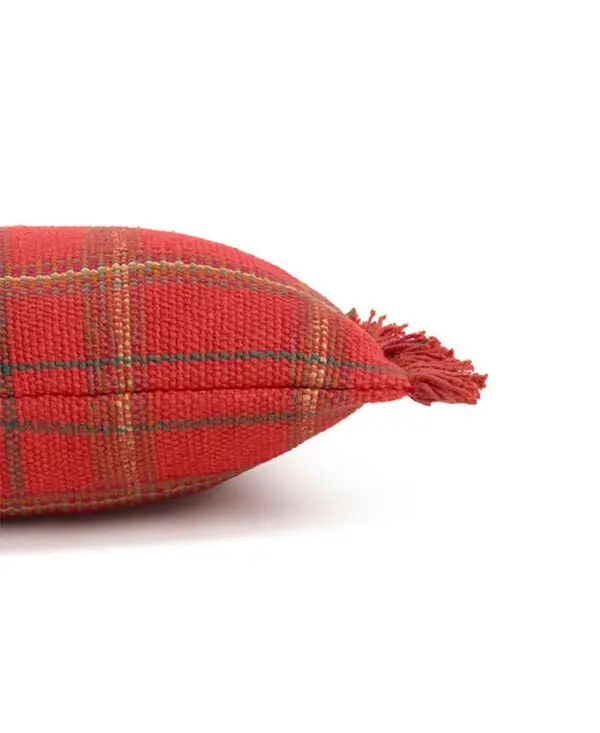 LORENA CANALS Tartan Cushion - Red