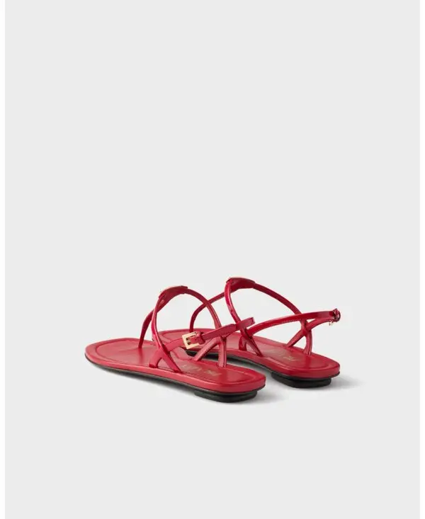 Prada Patent Leather Thong Sandals
