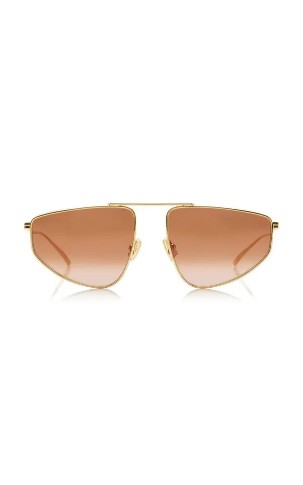Bottega Veneta Aviator-frame Metal Sunglasses - Gold
