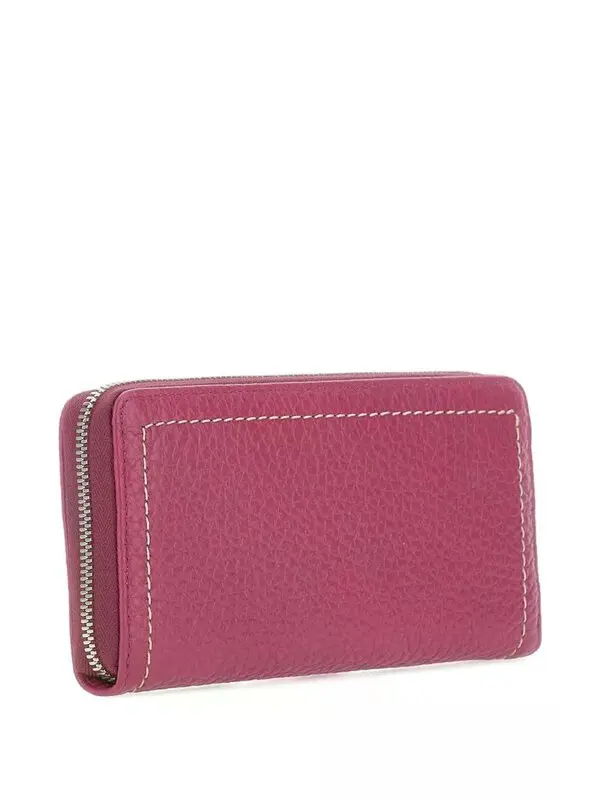 GIANNI CHIARINI Zip Grain Leather Wallet - Pink