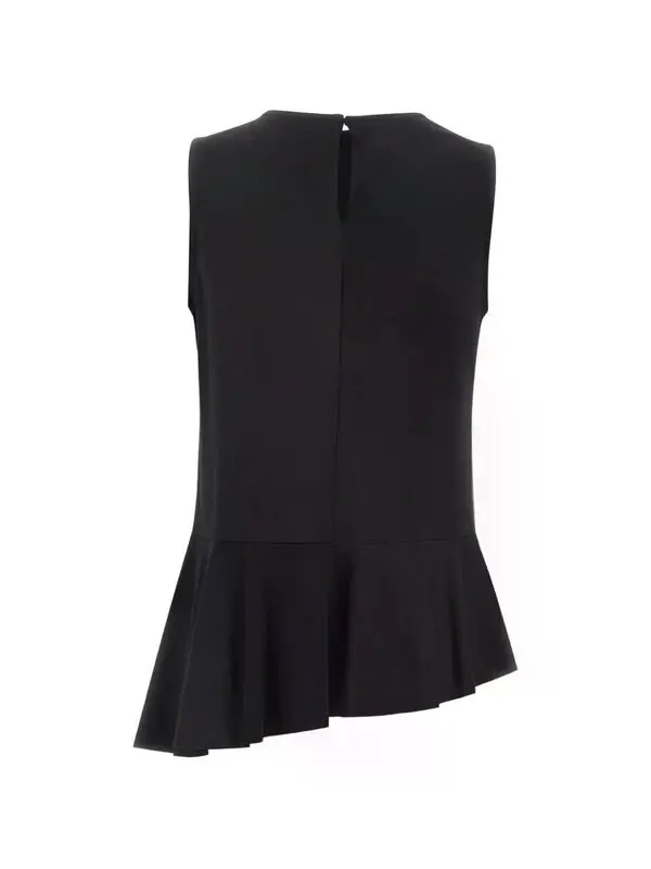 KAOS Ruffled-hem Sleeveless Blouse - Black