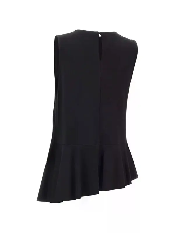 KAOS Ruffled-hem Sleeveless Blouse - Black