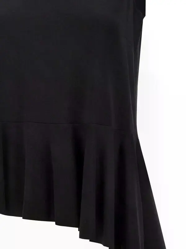 KAOS Ruffled-hem Sleeveless Blouse - Black