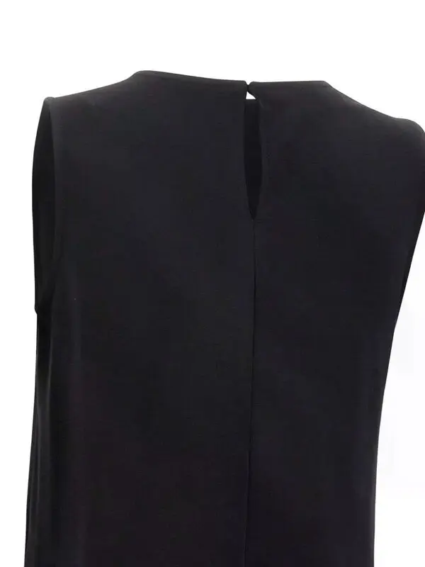 KAOS Ruffled-hem Sleeveless Blouse - Black