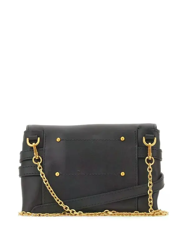 GIANNI CHIARINI Knotted Strap Leather Shoulder Bag - Black