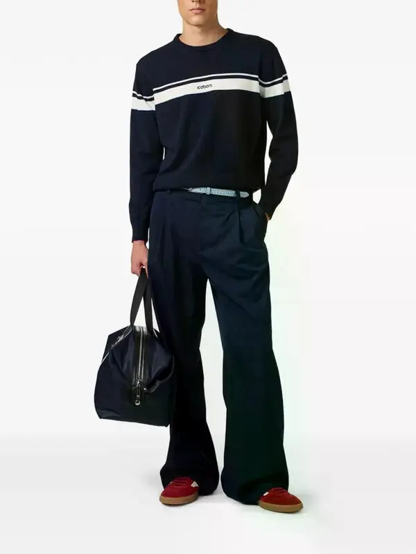 Iceberg Striped Logo Embroidered Sweater