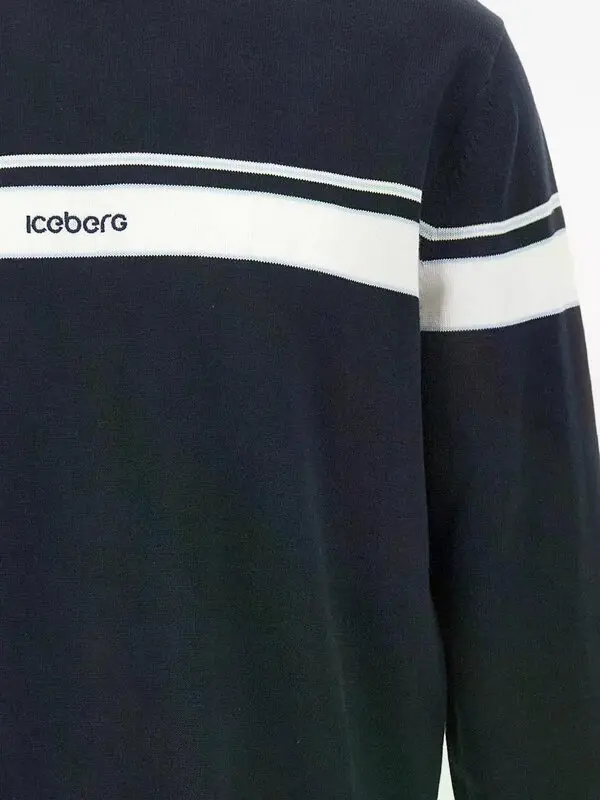Iceberg Striped Logo Embroidered Sweater