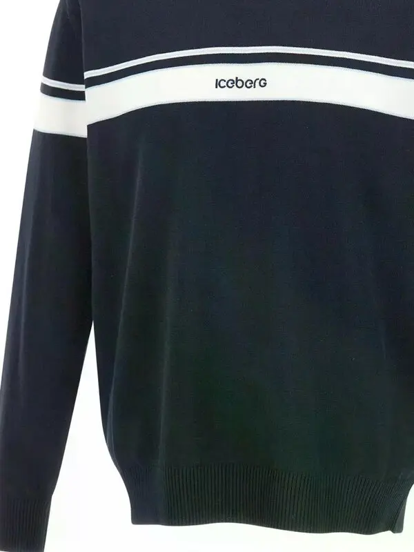 Iceberg Striped Logo Embroidered Sweater