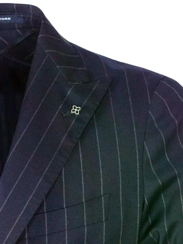 Tagliatore Pinstripe Single-breasted Wool Suit - Blue