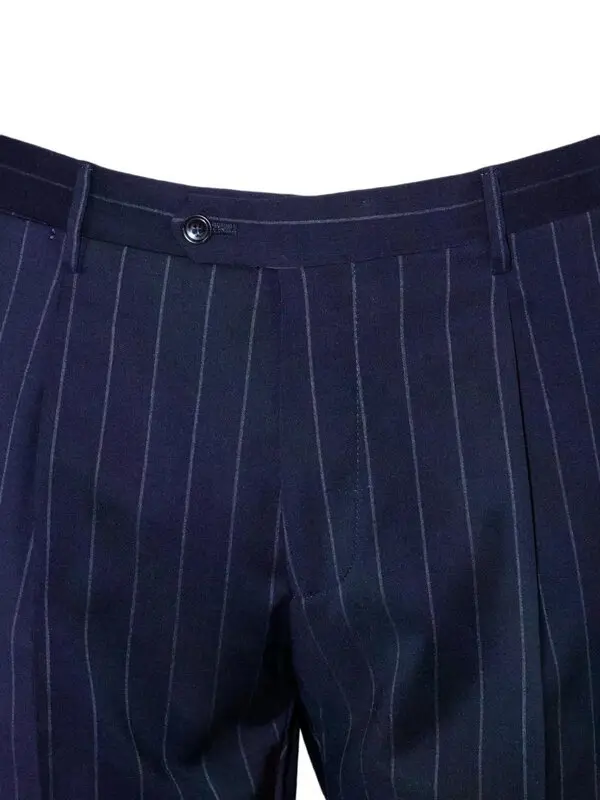 Tagliatore Pinstripe Single-breasted Wool Suit - Blue