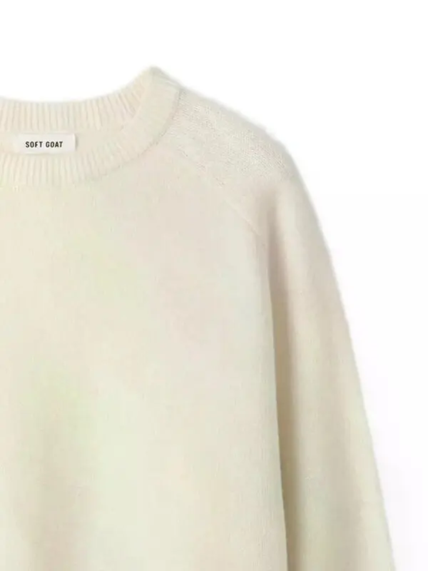 Soft Goat Boyfriend Ribbed Sweater - Neutrals