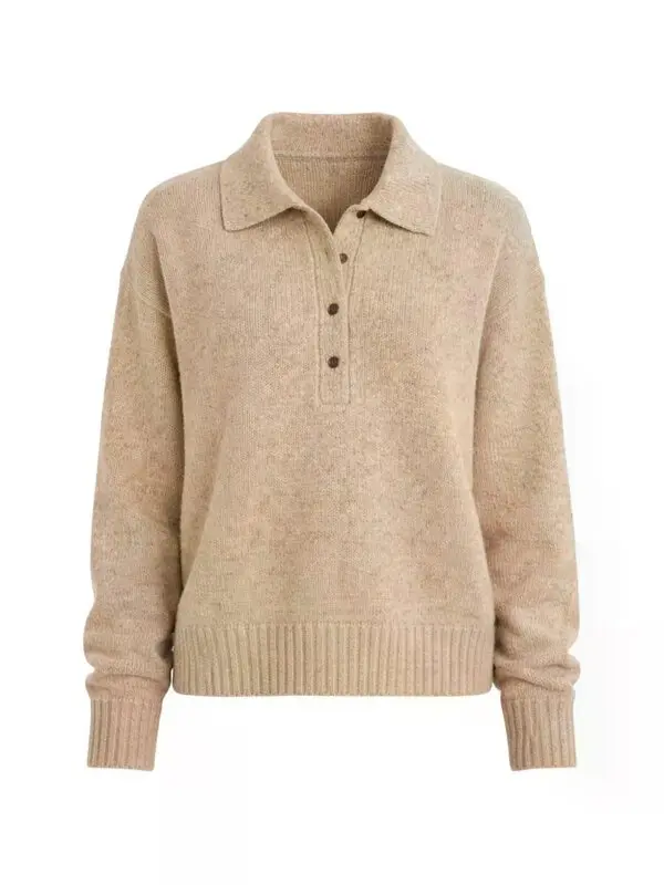Jenni Kayne Ribbed Hem Button-up Polo Shirt