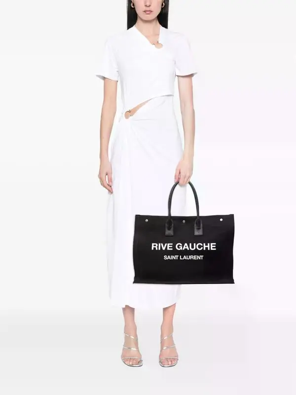 Saint Laurent 2019 Canvas Rive Gauche Tote Bag - Black