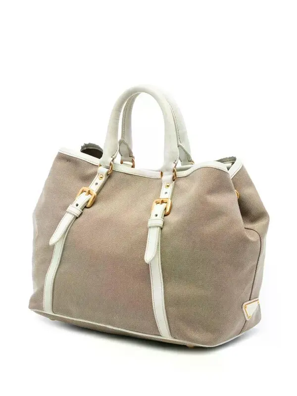 Prada Canvas Canapa Logo Satchel - Brown