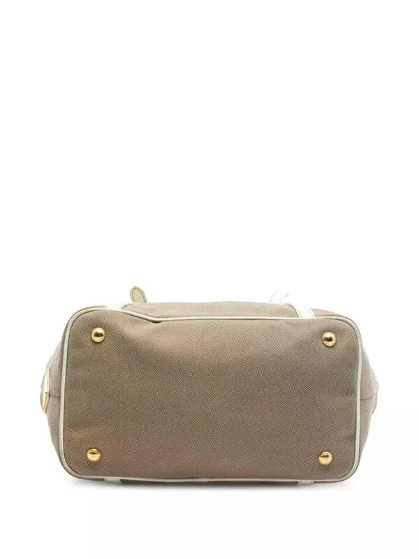 Prada Canvas Canapa Logo Satchel - Brown