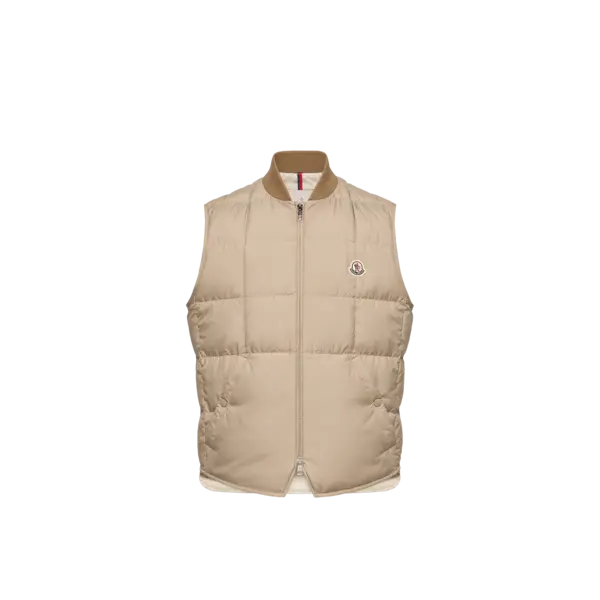 Moncler Elberton Square-quilted Down Gilet - Beige