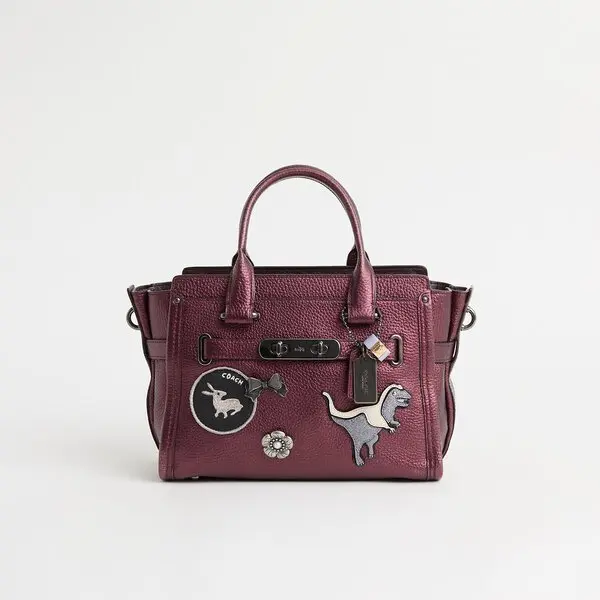 COACH Upcrafted Swagger 27 - Gunmetal/metallic Cherry