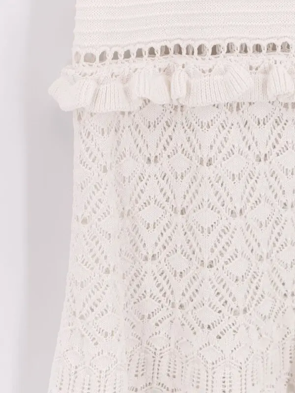 Retrofete Wynona Long Crochet Dress - White