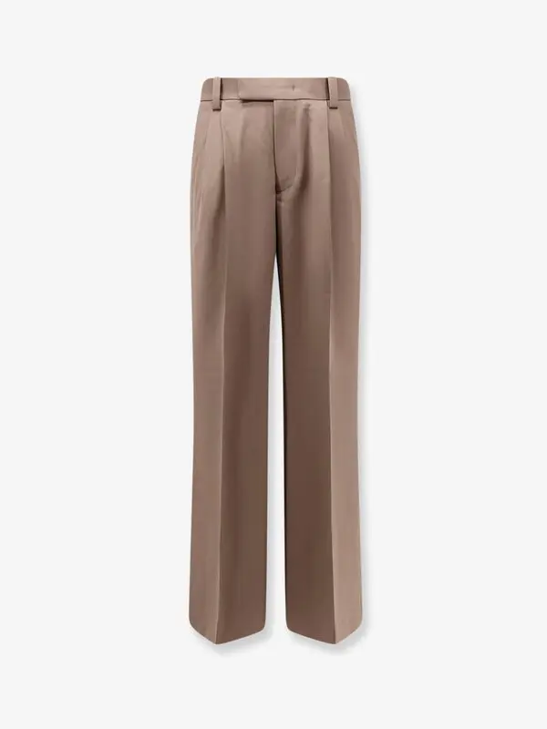 TONYWACK Wool Blend Trousers With Frontal Pinces - Brown