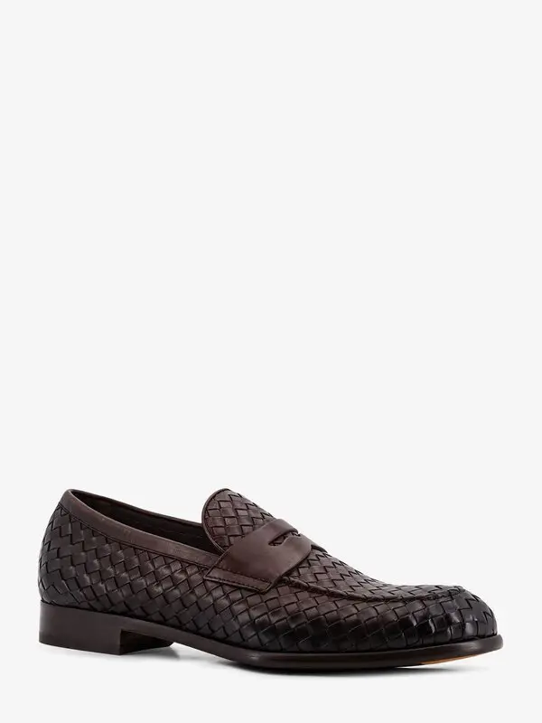 DOUCAL'S Adler Leather Loafers With Woven Pattern