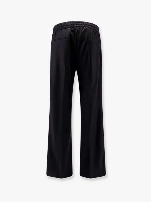 Dolce & Gabbana Virgin Wool Wide-leg Trousers - Black