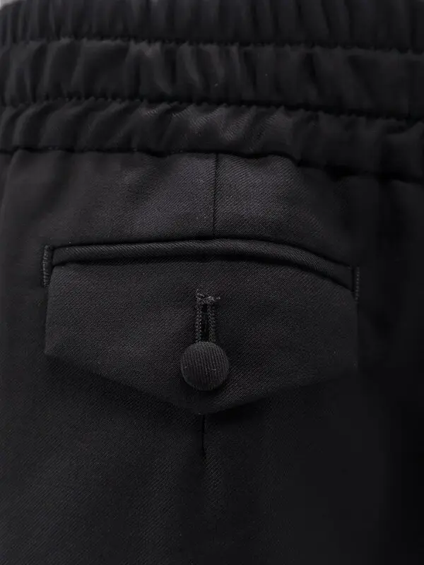 Dolce & Gabbana Virgin Wool Wide-leg Trousers - Black