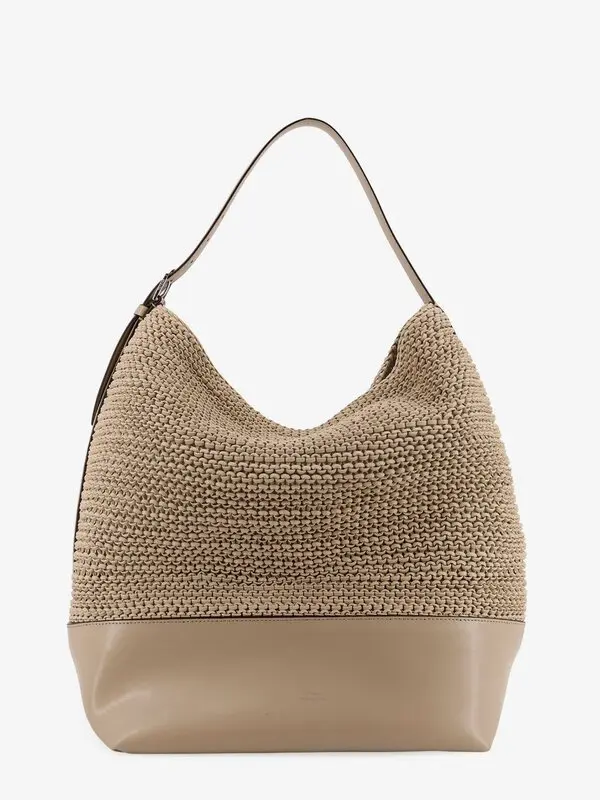 TOTEME Leather Shoulder Bag With Woven Pattern