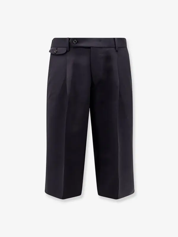 TONYWACK Wool Blend Bermuda Shorts With Frontale Pinces - Black