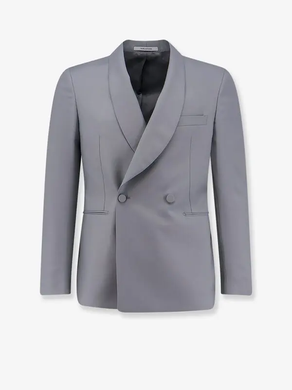 Tagliatore Merrill Virgin Wool Tuxedo Blazer - Grey