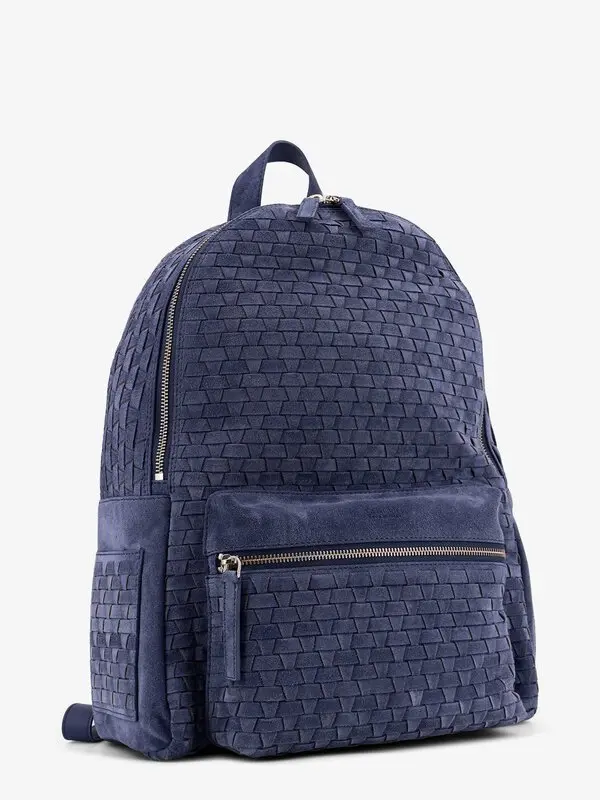 ORTIGNI Suede Backpack With Woven Pattern