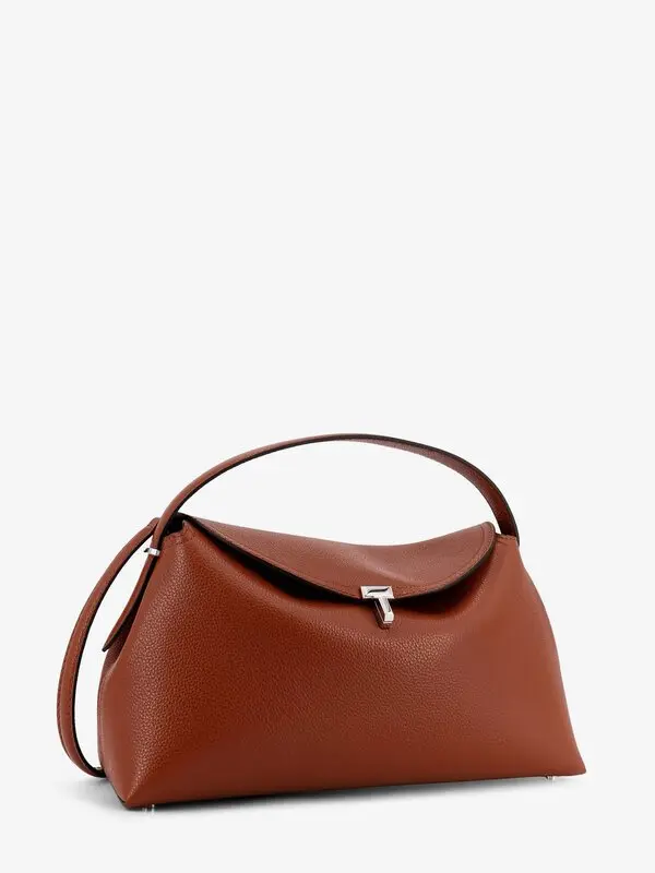 TOTEME T-lock Suede Shoulder Bag - Marrone