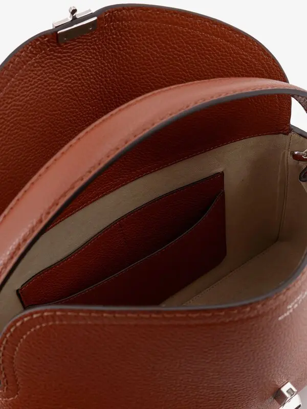 TOTEME T-lock Suede Shoulder Bag - Marrone