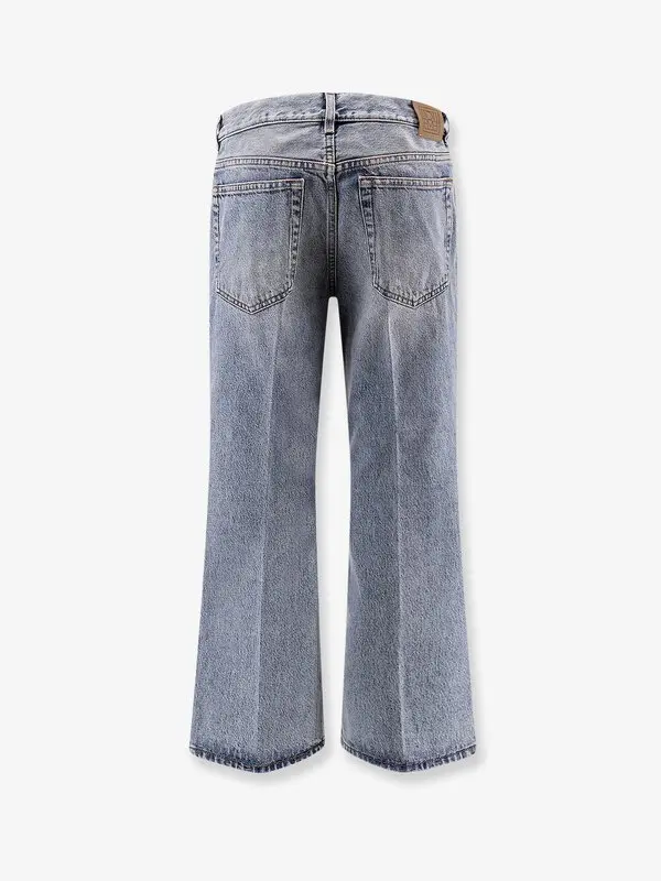 TOTEME Cotton Flared Jeans With Contrasting Stitchings