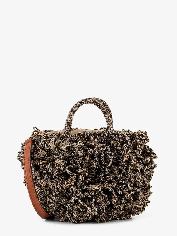 IBELIV Coral Raffia Crossbody Bag - Beige