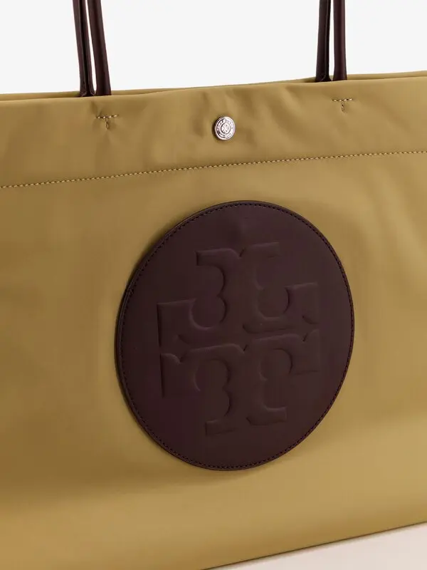 Tory Burch Ella Twist Nylon Shoulder Bag - Beige