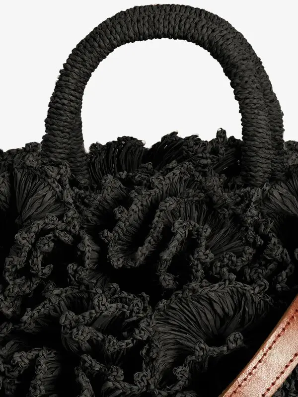 IBELIV Raffia Crossbody Bag - Black