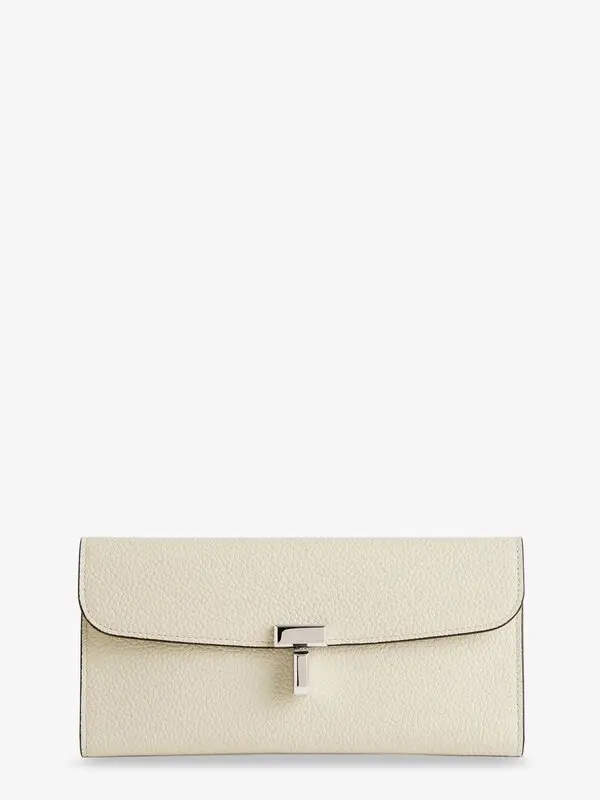 TOTEME Leather Tlock Wallet - White