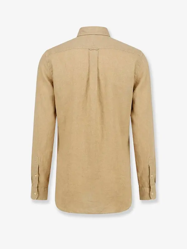 Polo Ralph Lauren Linen Shirt With Logo Embroidery - Beige