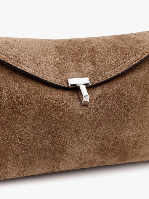 TOTEME Suede Clutch With Turn Lock