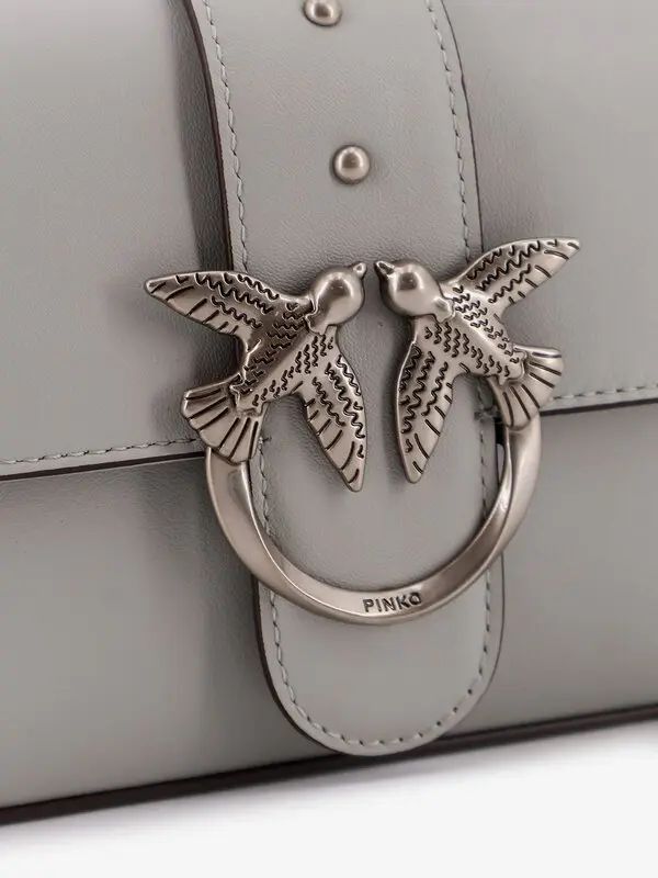 Pinko Mini Love Bag Leather - Grey