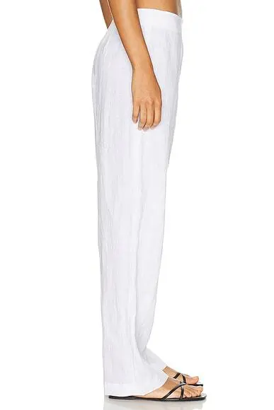 AEXAE Linen Flat Pant - White